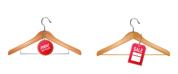 Realistic collection of hangers various shape Vector Image
