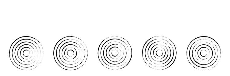 Set of circular ripple icons concentric circles Vector Image Set of circular ripple icons concentric circles Vector Image