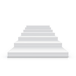 White stair front view 3d staircase for interior Vector Image