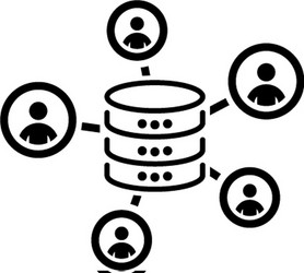 Collecting data icon flat design Royalty Free Vector Image