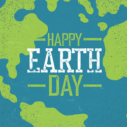 Happy earth day grunge lettering with symbol Vector Image