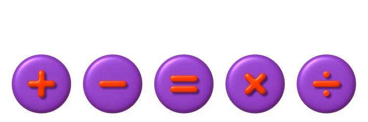Math 3d icon purple arithmetic minus sign Vector Image