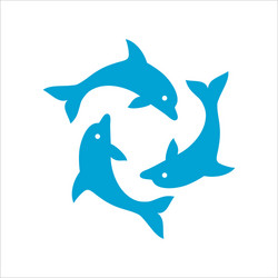 Two dolphins circle Royalty Free Vector Image - VectorStock