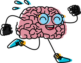 Brain cartoon running Royalty Free Vector Image