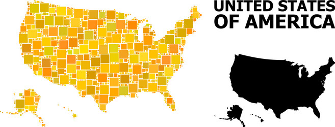 Gold map of usa Royalty Free Vector Image - VectorStock