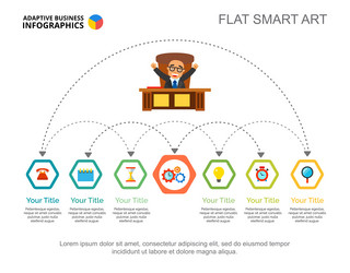 Seven management options slide template Royalty Free Vector