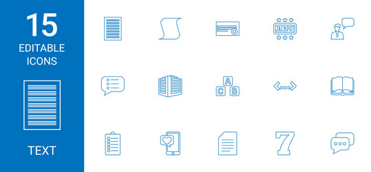 22 text icons Royalty Free Vector Image - VectorStock