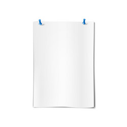 Blank white horizontal paper sheet with two push Vector Image