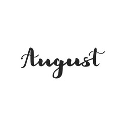 Hand drawn typography august Royalty Free Vector Image