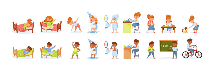 Kids Daily Routine Vector Images (over 2,300)