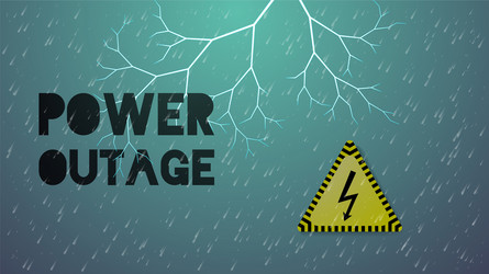 Banner of a power outage with warning Royalty Free Vector