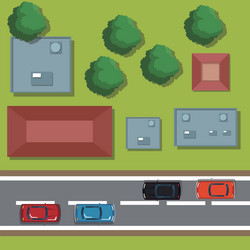 Urban top view cartoon Royalty Free Vector Image