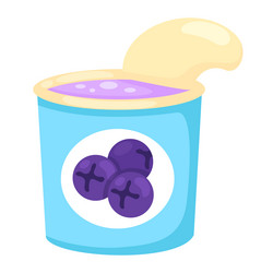 Yogurt outline white on background Royalty Free Vector Image