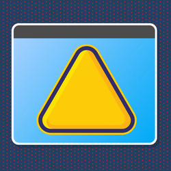 Blank outlined yellow triangle inside tablet Vector Image