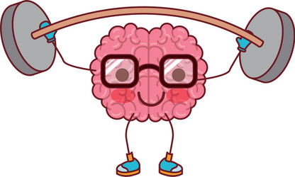 Cartoon with glasses train the brain with calm Vector Image