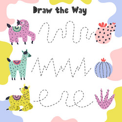 Trace the dotted lines from animals to food Vector Image