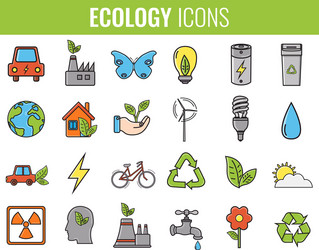 Renewable energy colorful signs poster Royalty Free Vector