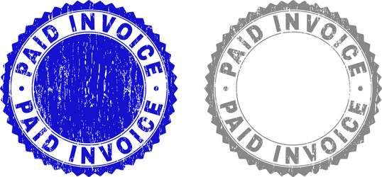 Grunge paid invoice scratched rectangle watermarks