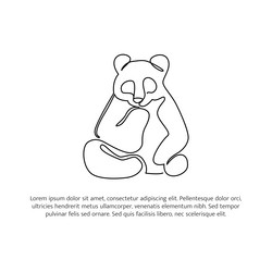 Panda line design simple animal silhouette Vector Image