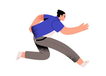 Ambitious man running to aim active fast person Vector Image