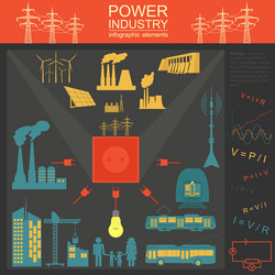 Power energy industry infographic electric systems