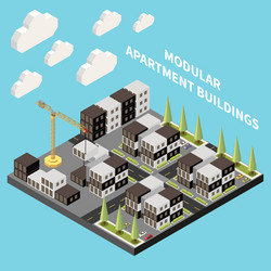 Modular frame building isometric Royalty Free Vector Image
