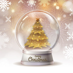 Merry christmas snow globe Royalty Free Vector Image