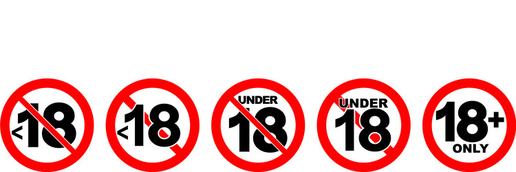 Under 21 not allowed sign number twenty one Vector Image