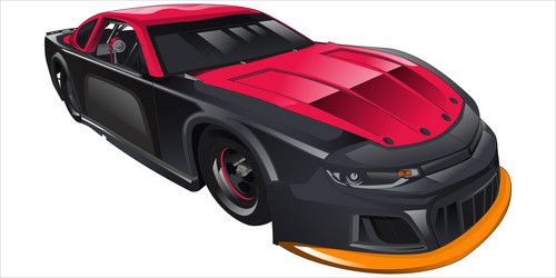 Red drag racing car with black strip Royalty Free Vector