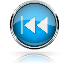 Red round media button rewind button shiny icon Vector Image