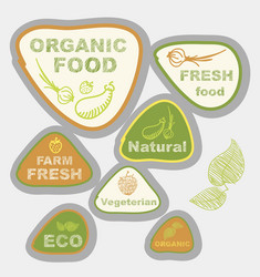 Organic food signs Royalty Free Vector Image - VectorStock