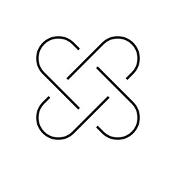 Two intertwined loops sign Royalty Free Vector Image