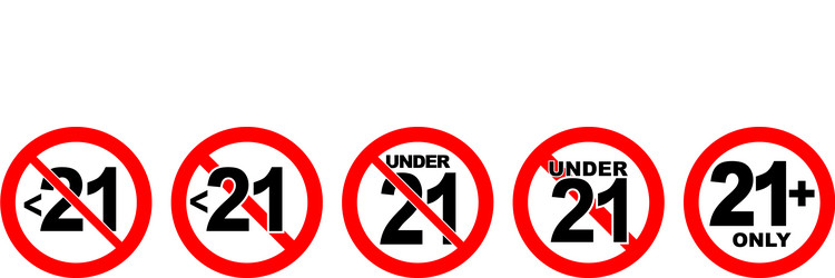Under 18 not allowed sign number eighteen in red Vector Image