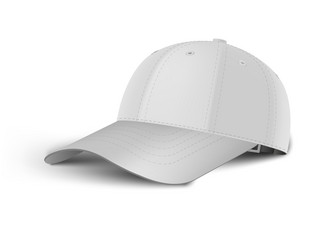 White baseball cap side perspective front back Vector Image