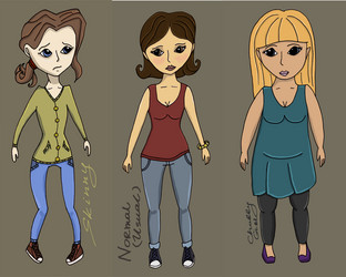 Body-positive female body types Royalty Free Vector Image