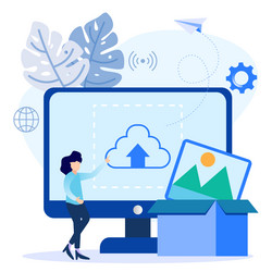 Graphic cartoon character upload image Royalty Free Vector