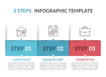 Infographic design with icons and 3 steps Vector Image