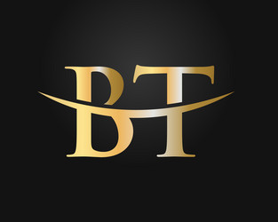 Bt letter linked business logo logo design Vector Image