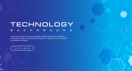 Technology banner blue and orange background Vector Image