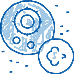 Bronchial asthma chronic disease doodle icon hand Vector Image