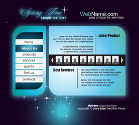 Futuristic style website template Royalty Free Vector Image