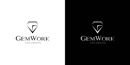 Luxurious and unique gem logo design 8 Royalty Free Vector