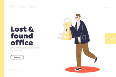 Airport lost and found service landing page Vector Image