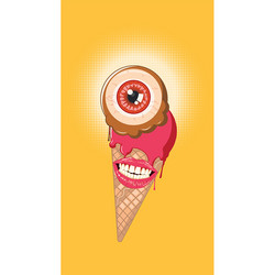 Smiling ice cream with big eyeball Royalty Free Vector Image