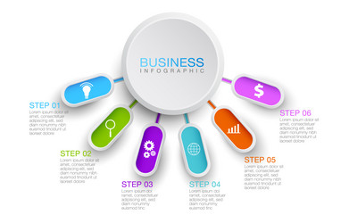 Circular gantt chart and timeline infographic Vector Image