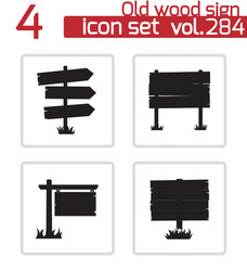 Wooden wrought iron vintage signs set Royalty Free Vector