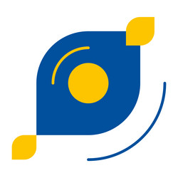 Blue and yellow simple geometric elements Vector Image