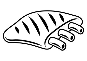 Bbq ribs colorful vintage flyer Royalty Free Vector Image