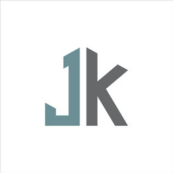 Initial letter jk logo or kj design Royalty Free Vector