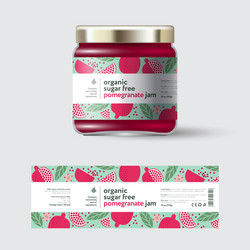 Honey label design bee glass jar sticker packaging